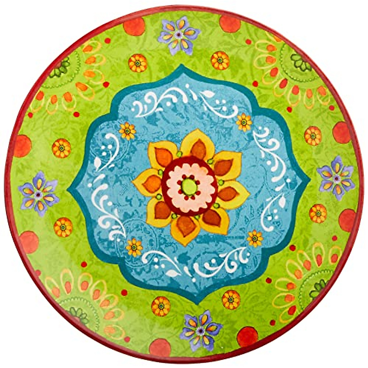 Certified International Tunisian Sunset 9" Dinner Plates, Set of 4, 10.5", Multicolor