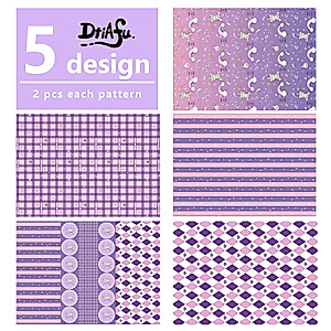 Dtiafu Baby Wrapping Paper - 10 Sheets Purple Pink Gift Wrap Paper for Baby Girl Neutral Birthday Baby Shower - Bear/Diamond, Rainbow/Floral Print - 20 x 28inch Per Sheet (Kraft)