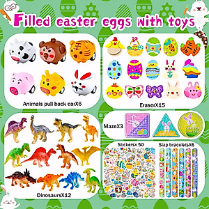 207pcs Easter Egg Fillers for Kids Toddlers Girls Boys ,Easter Egg Stuffers Easter Basket Stuffers Easter Gifts Toys Easter Hunt Party Supplies Classroom Exchange Gift
