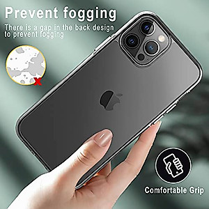 Arae Compatible with iPhone 12 Pro Max Case Hard PC + Soft TPU Frame [Shock-Absorbing] Phone Case for iPhone 12 Pro Max, Crystal Clear