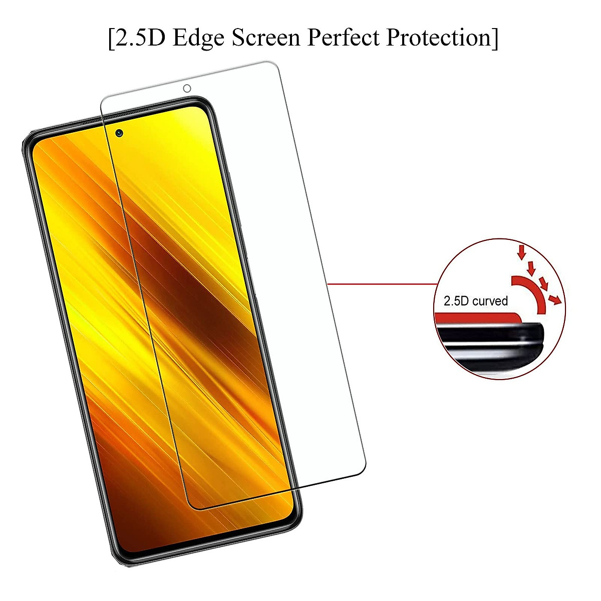 [3+2 Pack] 3 Pack for Xiaomi Poco X3 NFC/Poco X3 Pro Screen Protector +2 Pack Camera Lens Protector, [9H Hardness][Bubble-Free] [Shatter Proof] [Anti-fingerprint [Easy Installation] HD Tempered Glass Film Screen Protector Compatible with Xiaomi Poco X3 NF