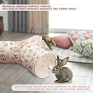 YUEPET Bunny Tunnels 3 Way Play Tubes Collapsible Rabbits Toys Small Animal Hideout for Rabbits Bunny Guinea Pigs Chinchilla Sugar Glider