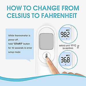 yuwell Infrared Thermometer for Adults and Kids, Forehead Non Contact Baby Thermometer with Instant Accurate Reading, Fever Alarm and Gentle Vibration Alert with Storage Case