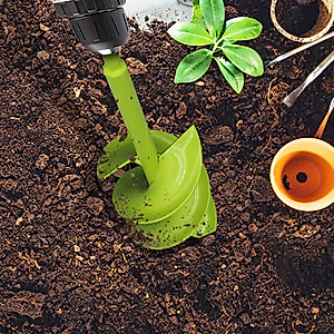 Auger Drill Bit for Planting-3”x12” Auger Drill Bit-Garden Auger Spiral Drill Bit for Bulb Planting,Heavy Duty Garden Auger for 3/8” Hex Driver Drill,Bouns 10 Plant Lables