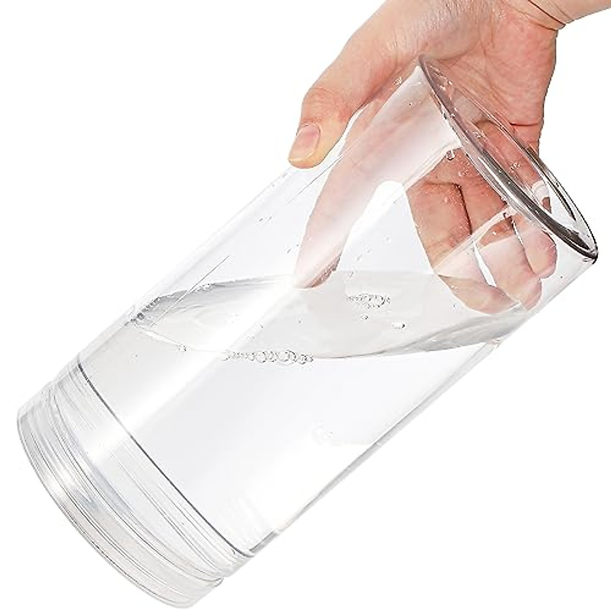 Pumtus 8 Pack Clear Plastic Jars, 46 OZ Empty Candy Storage Jars, Reusable PET Mason Jar with Screw on Lids, Large Round Dry Food Container for Household and Kitchen Organizing, Nuts, Noodles, Spices