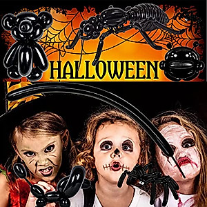 260 Long Balloons 100 Pack Twisting Animal Balloons Thickening Latex Modeling Long Magic Balloons for Animal Model Weddings Birthdays Festival Party Decorations (black)