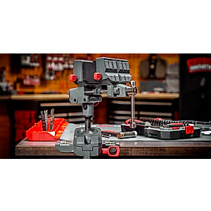 Real Avid Vise - 360° Swiveling Bench Vise for Optimal Positioning, Versatile Applications, 5" Jaw Width Vise for Cleaning, Maintenance, Woodworking & More High-Torque Applications up to 100 ft-lb