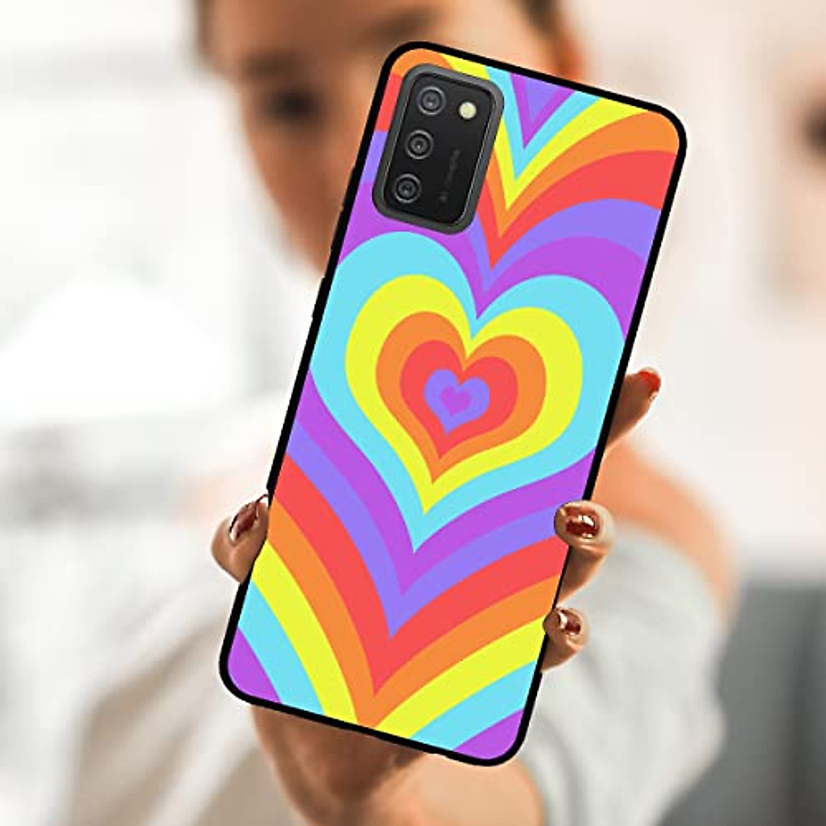 zaztify Compatible with Samsung Galaxy A04, Colorful Heart Tunnel Center Love Swirl Cute Pattern Shockproof Protective Anti-Slip Thin Slim Soft Phone Case Cover Shell