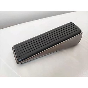 Lovein Door Stopper with Metal Alloy, Rubber Door Stop Wedge Works Quite and Security, Hold Heavy Doors Firmly by Non-Skid Rubber Base Grip , Chrome black
