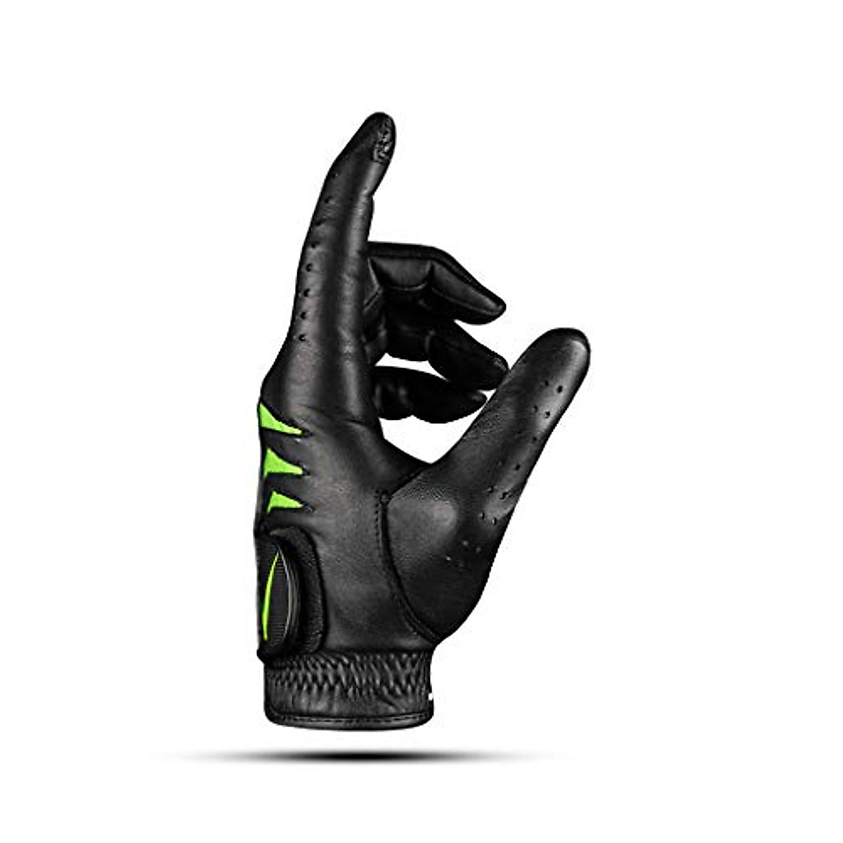 Through Touch Golf Glove (Black/Green, Large, Right)