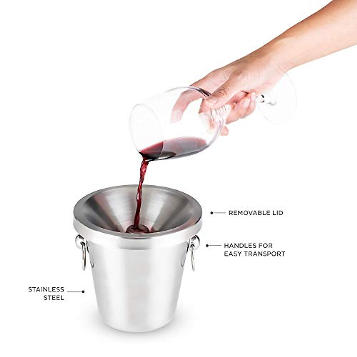 True Stainless Steel Spittoon for Wine, Whiskey, Cocktails, Alcohol Tasting Spit Cup – Savor, Set of 1, Silver Spitter