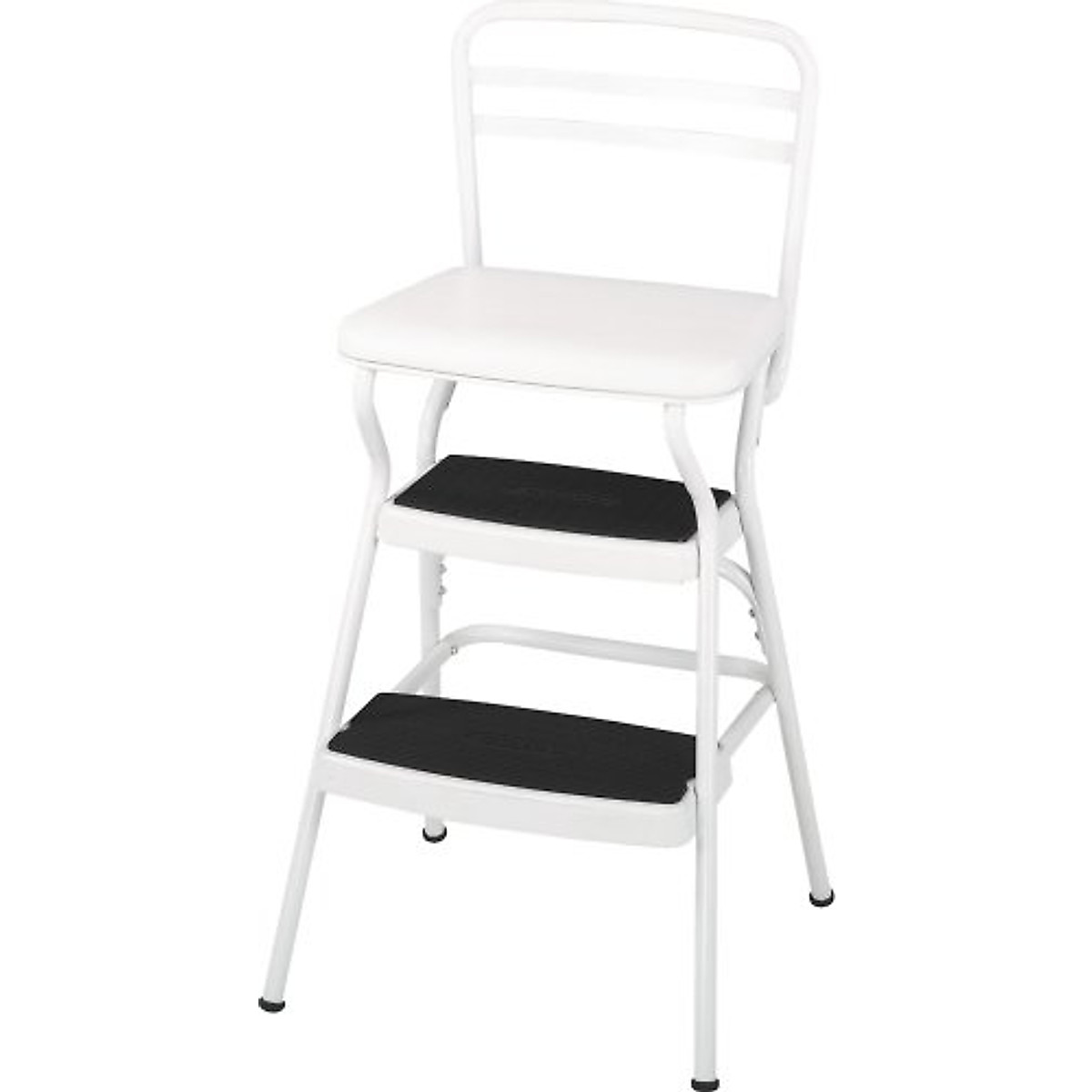 Cosco White Retro Counter Chair / Step Stool with Lift-up Seat