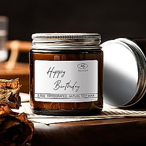 Happy Birthday Scented Candles, Natural Soy Candle for Home Scented, Hand-Poured Jar Candle, Gifts for Women/Men/Families/Friend/Colleague, as Birthday/Holiday/Relaxation Gifts (3.5oz)