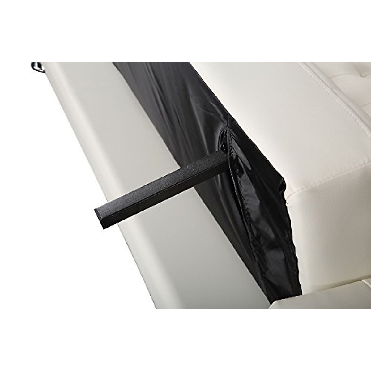 Velago ATTALENS White Modern Convertible Sectional Sofa | Leather Sleeper Queen Size | Reversible Chaise Lounge | Contemporary Living Room Furniture, 116"