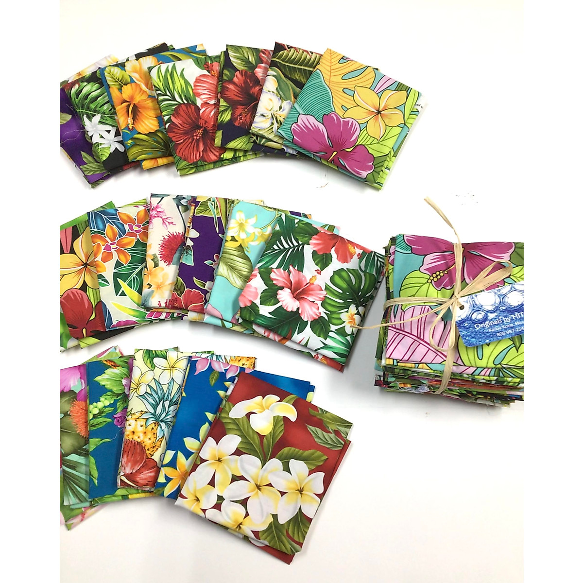 Hawaiian Print Tropical Fat Quarter Bundles 20 Pieces 5 Yards Total No Duplicates