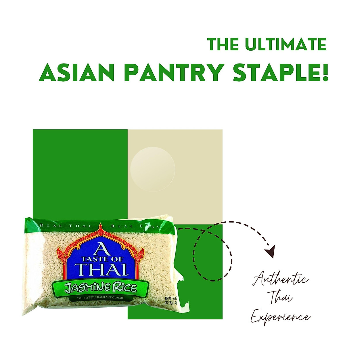 A Taste of Thai Jasmine Rice, 35-Ounce Bags (Pack of 12)