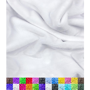 Barcelonetta | Minky Fabric | Plush, Super Soft, Cuddle | Solid Minky | by The Yard | 60" Wide | Baby Blanket, Change Station Cover, Pillow, Scarf, Beanie (White, 1 Yard)