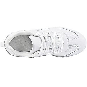CADIDL Cheer Shoes Girls Cheerleading Dance Shoes Flats Walking Sneakers White 1 (M) US