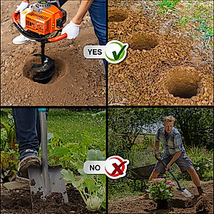 LONGRUN Earth Auger Drill Bit for Garden Fence Post, 4" x 31.5" Post Hole Auger, 0.79”(20mm) Inner Shaft Auger Bit for Planting Trees and Bedding, Bulbs, Seedlings, Gardening, Large Fencing Digger