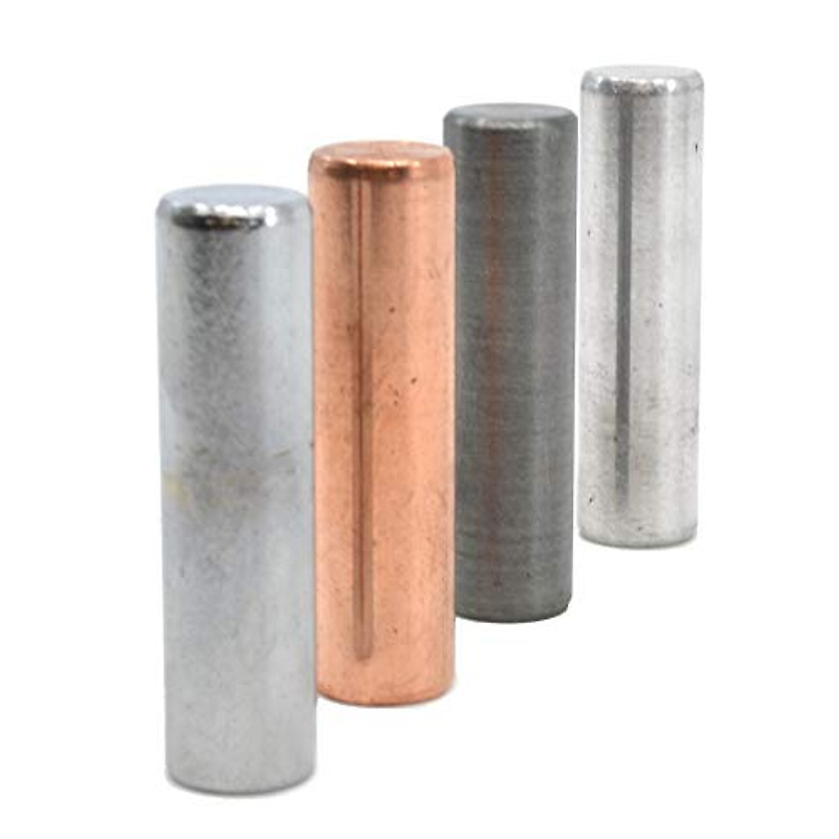 4pc Metal Cylinder Set - Aluminum, Zinc, Copper & Steel - 1.5" x 0.4" - for Density Investigation, Specific Gravity & Specific Heat Experiments - Eisco Labs