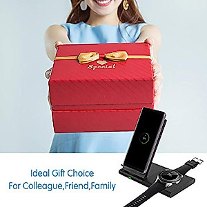 Dual Wireless Charger,COSOOS Wireless Charging Stand for iPhone 14 Pro Max/14 Pro/14/13/12/11/Xs/X, Airpods 3/Pro,Samsung Galaxy S21/S20/S10,Samsung Watch,Galaxy Buds (with Fast Adapter)