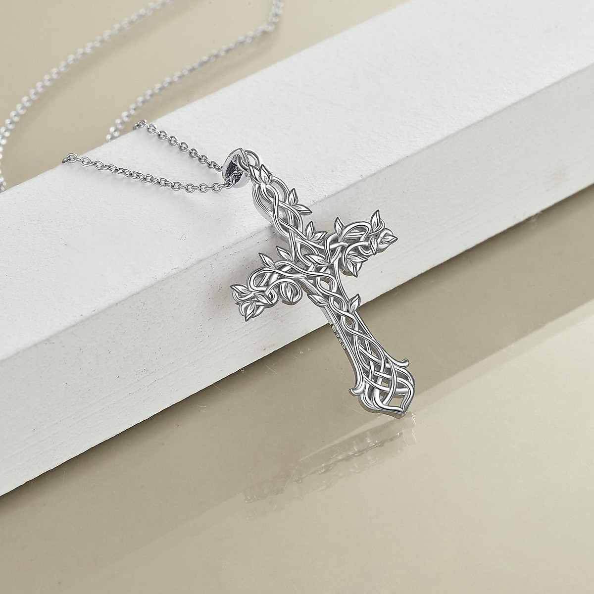 ONEFINITY Cross Necklace 925 Sterling Silver Celtic knot Tree of Life Cross Necklace Pendant Gifts for Women Jewelry