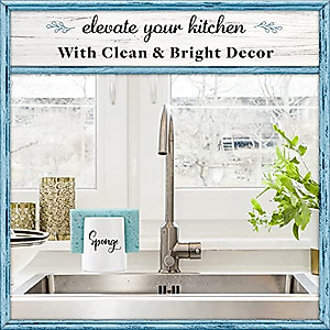 Home Acre Designs Sponge Holder for Kitchen Sink - Ceramic Porcelain Cup for Sponges - Rustic Farmhouse Decor - White