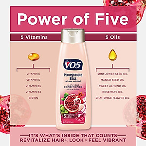 VO5 Moisturizing Conditioner - 12.5 Fl Oz - Pomegranate Bliss - Grape Seed Extract Leaves Hair Looking Vibrant and Beautiful