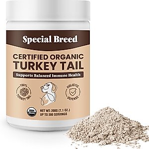 Special Breed Turkey Tail Mushroom for Dogs and Cats - Certified Organic Turkey Tail Powder, Canine Immune Support, 200 Grams
