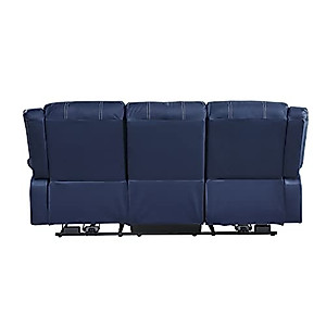 Elountik Modern Zuriel Power Motion Reclining Sofa with Tight Back & Seat Cushion,Tight Pillow Top Arm, Recliner Sofa with Motion Reclining Mechanism for Living Room, Blue PU, Sofa