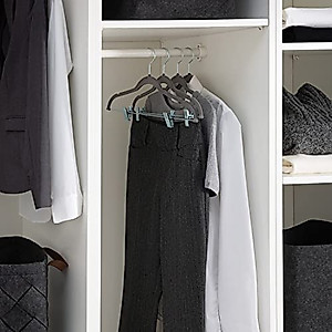 Laura Ashley 12 Pack Velvet Hangers with Clips | Durable | Plush Velvet | Slim | Closet Organization | Grey | 12pack | Suit | Pants | Blouse | Closet Organization