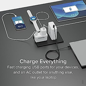 Plugable Wall Outlet Extender with 1x USB-C and 1x USB, 32W USB C Charger Block, USBC Fast Charger for iPhone 13/14, Travel, Home, Office, Cruise Ship