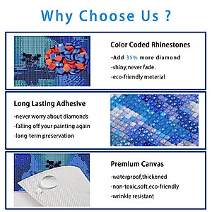 JAKI Diamond Painting Kits for Adults-Castle Diamond Art Kits for Adults,Gem Art Kits for Adults Pictures Arts Craft for Home Wall Decor (12x16inch)