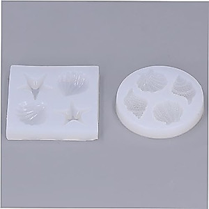 Versatile Silicone Seashell Molds - Mirror Flash & Nonstick DIY Mobile &écor Crafts Kit - Easy Release Seashell Conch Silicone for Art Projects - (5-Pack)-size1
