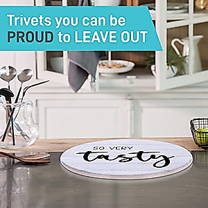 Stylish Trivets for Hot Dishes - Set of 2 - Ceramic Hot Pads for Kitchen Counter - Heat Resistant Mat - Trivets for Kitchen Counter - Farmhouse Style Hot Pot Holder - Trivets for Hot Pots and Pans