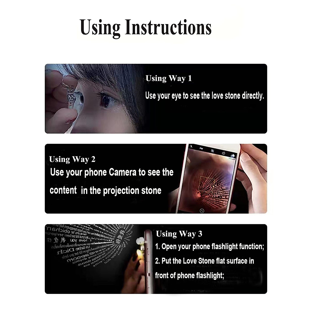 Customized Photo Projection Necklace Round Photo Necklace for WoMen I Love You Necklace 100 Languages with Image Inside for Mom Wife