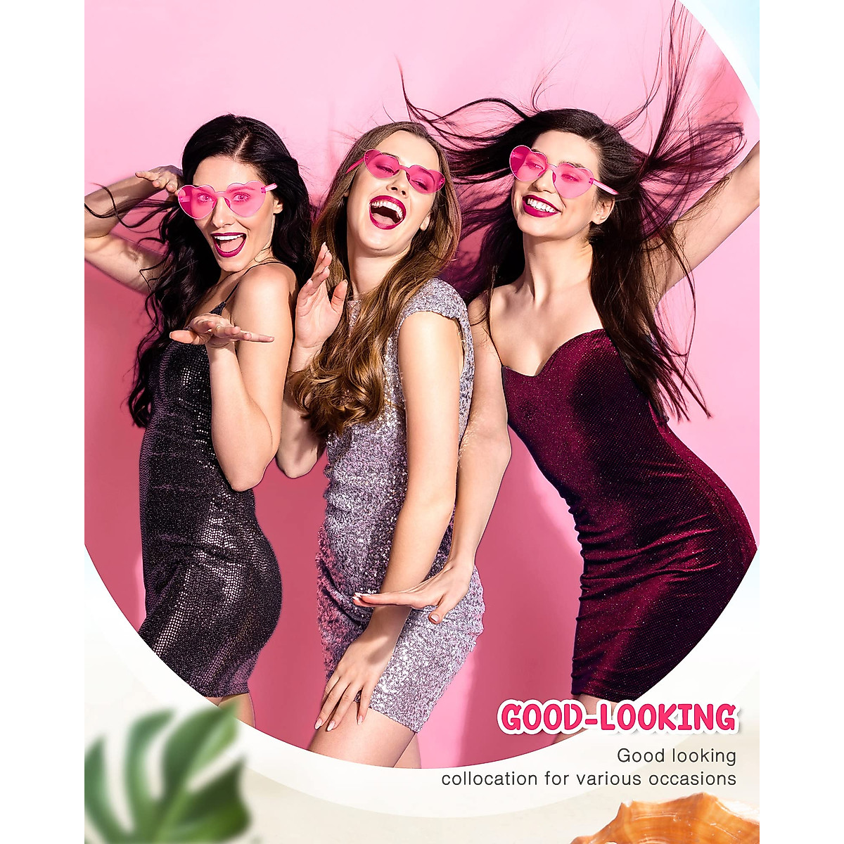 Chicpop 24 Pairs Heart Shaped Sunglasses for Women Bulk Heart Glasses Party Favor Decoration Accessories Eyewear