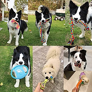 XLMYS 17 PCS Dog Chew Toys for Aggressive Chewers, Puppy Teething Chew Toys Dog Rope Toys Tug of War Dog Toys for Puppy Teething