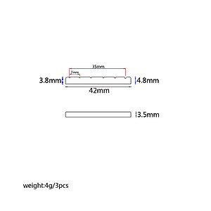 Ogdni 42mm Guitar Bone Nut 3pcs Pre-Slotted Nuts Replacement Compatible with Strat Tele Electric Guitar,Flat Bottom
