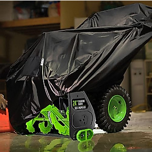 IC ICLOVER Snow Blower Cover, Universal fit Two Stage Snow Thrower Cover, Heavy Duty 600D Polyester Fabric Waterproof, Sun UV Dust Snow Proof, with Drawstring & Windproof Buckles, Outdoor Protection