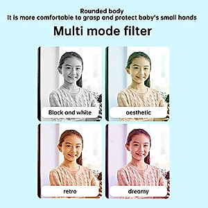 Jopwkuin Kids Camera, HD Digital Camera Timing Video Recording Multi Photo Frame AI Face Recognition 20MP for Boys and Girls Gift (Blue)