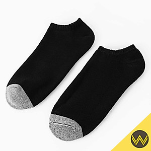 WANDER Men's Athletic Low Cut Socks 8 Pairs Thick Cushion Durable Socks for Men Ventilating Cotton socks 9-12 (8 Pair Black)