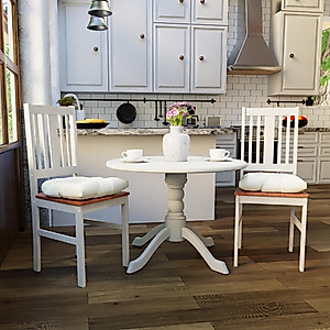 Klear Vu Gripper Overstuffed Universal Non-Slip Dining Chair Cushions for Kitchen Decor or Office Use, U-Shaped Skid-Proof Seat Pad, 17x17 Inches, 2 Count (Pack of 1), Solid Ivory