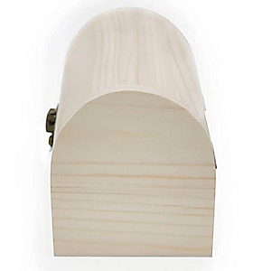 Hsiwto Plain Unfinished Wood Box, Unpainted Wooden Jewelry Box DIY Craft Storage Treasure Chest Toy Case