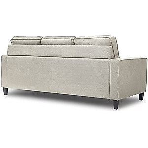 Serta Harmon Reversible Sectional Sofa, Modern L-Shaped Couch for Small Spaces, Soft Fabric Upholstery, Square Arm, Light Gray