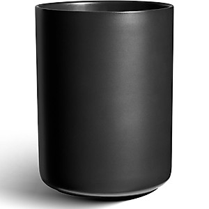 Black Matte Ceramic Countertop Utensil Holder - 6.6in Modern Spatula Holder for Farmhouse Kitchen Decor