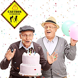 4 Pieces Over The Hill Gag Gifts Driver Car Magnet Elderly Driver Sticker Funny Car Magnets for Over The Hill Party Supplies Gags and Practical Joke Toys