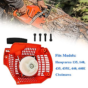 AILEETE Recoil Rewind Pull Starter Assembly 504597002 for Husqvarna 135 140 435 435E 440 440E Chainsaws