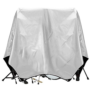 Drum Set Dust Cover, PVC Coating Drum Cover, Drum Accessories, Electric Drum Kit Cover with Sewn-in Weighted Corners, For Waterproof, Anti UV-rays Protects From Sun (78"x 98", black) (Black)