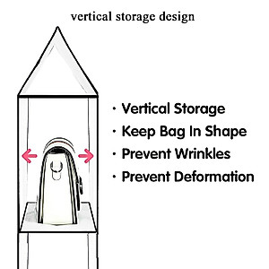 MICOKAY Hanging Handbag Purse Organizer, Purse Storage Organizer Holder for Wardrobe Closet Hanging Shelves (4 Pockets) (Beige)